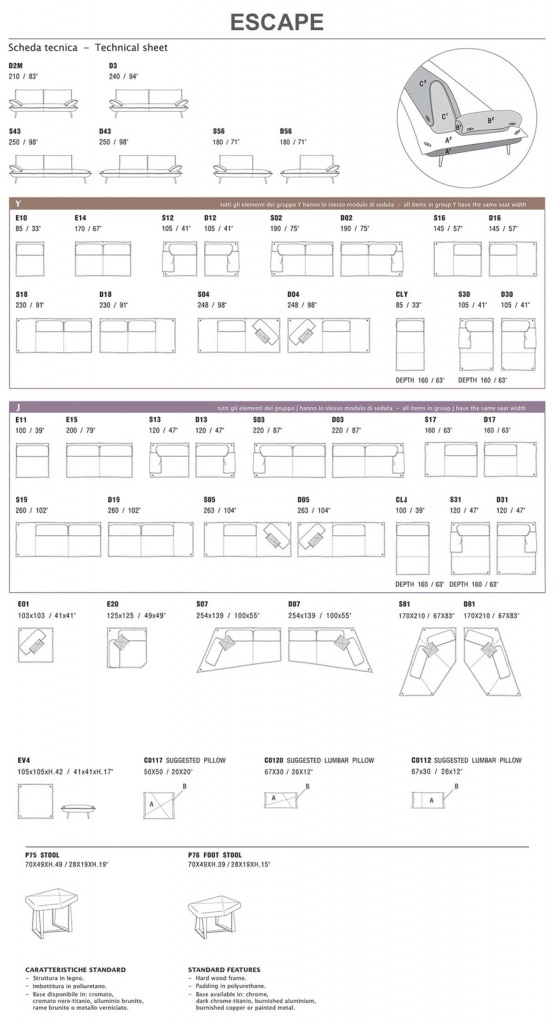 Escape divano componibile in pelle | Vendita Online | Italy Dream Design