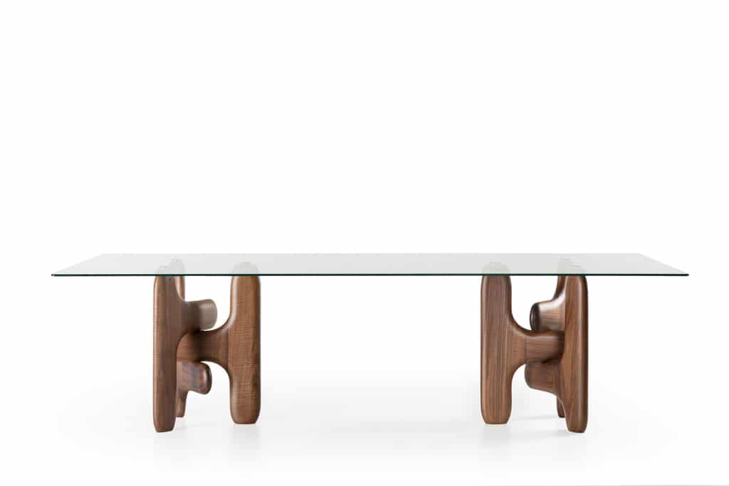 FACE dining table – solid wood, glass or marble top | di lusso Made in ...