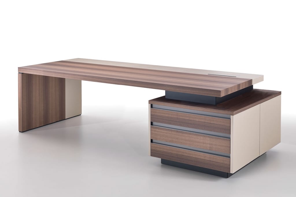 Kefa executive desk in eucalyptus and leather | Shop online