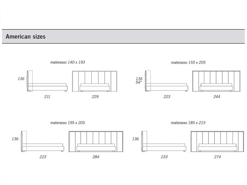 Wind leather bed with moving headboard - Italy Dream Design