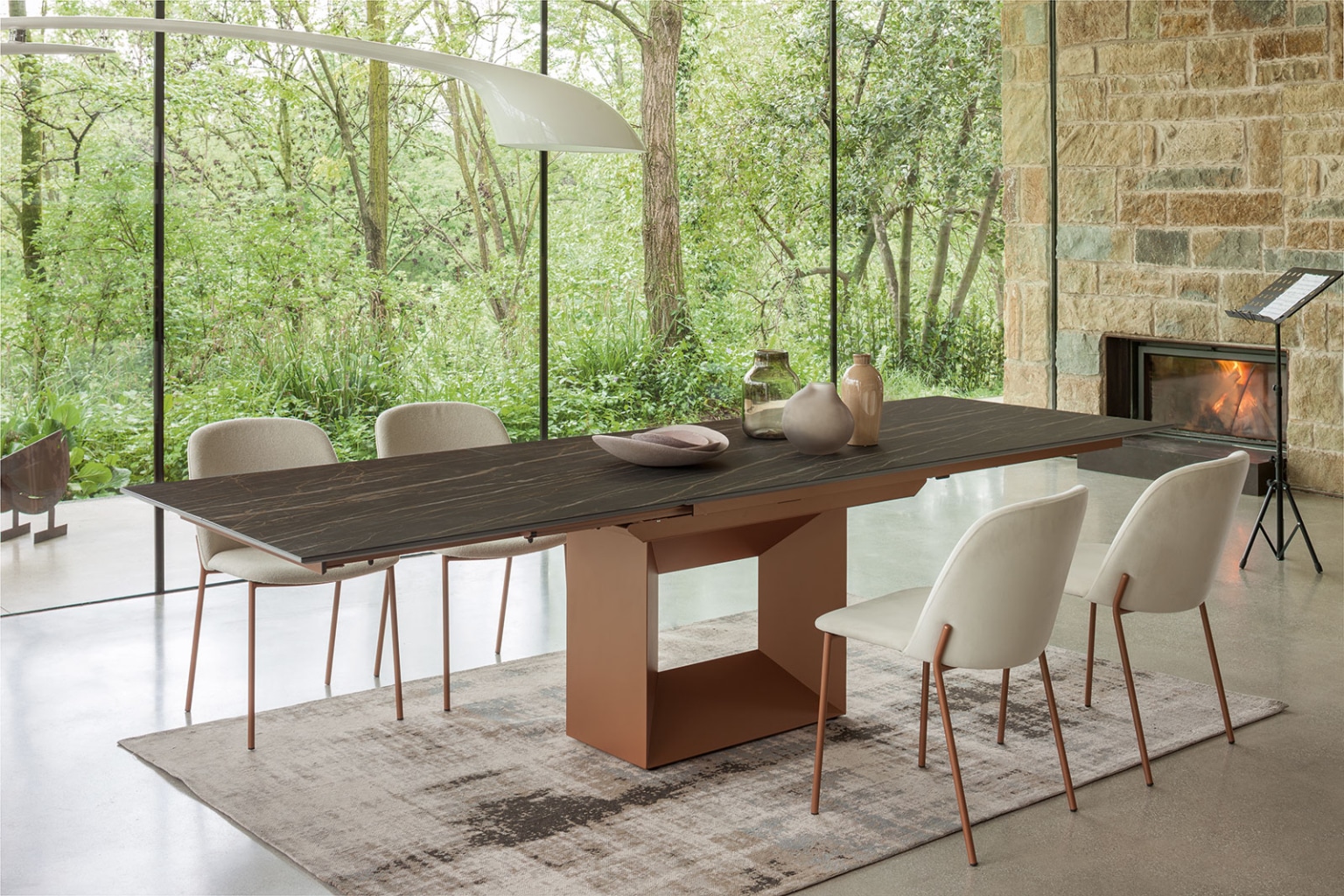 Defence extendable rectangular dining table | di lusso Made in Italy ...
